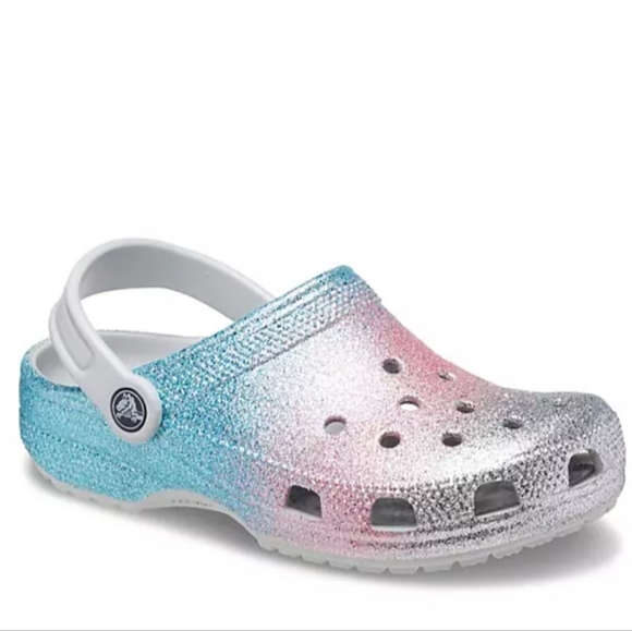 CROCS | Shoes | Crocs Girls Littlebig Kid Classic Glitter Clog Grey ...